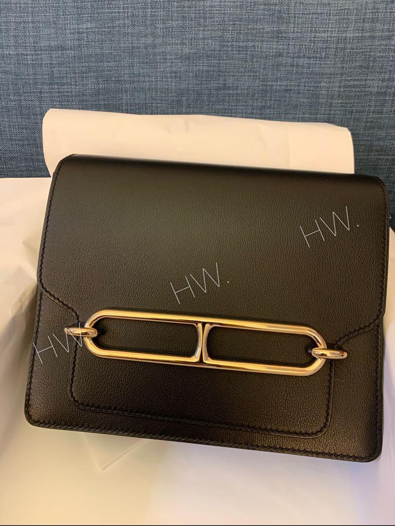 Hermes Roulis 23 Black GHW 愛馬仕豬鼻黑金, 女裝, 手袋及銀包, 長銀包 - Carousell