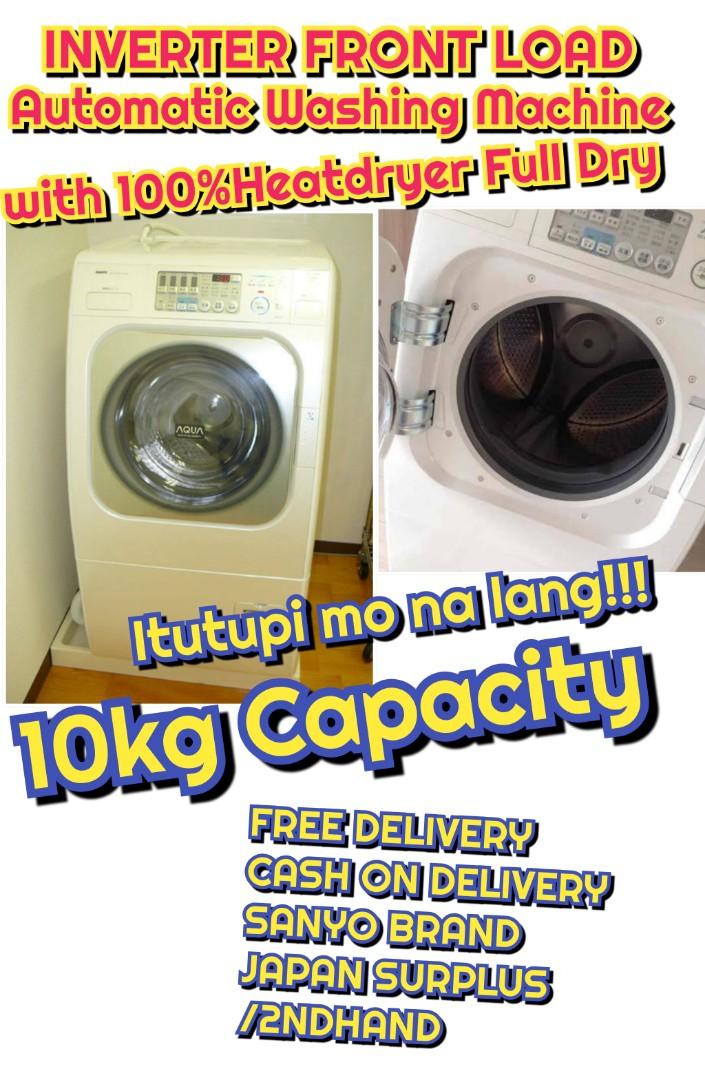 Inverter Sanyo Front Load Automatic Washing machine with 100%Heatdryer ...