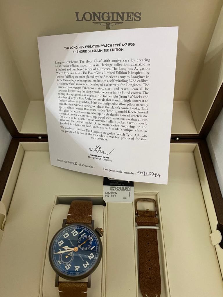 Longines Avigation Watch Type A-7 1935 The Hour Glass Commemorative ...