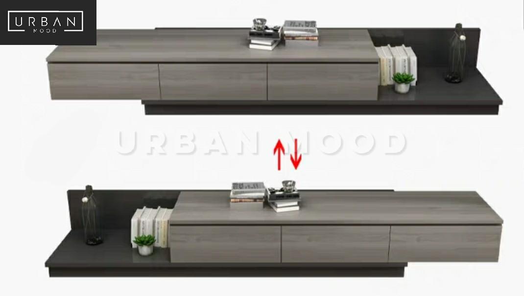 MIDORI Ash Grey Platform TV Console, Furniture & Home Living, Furniture ...