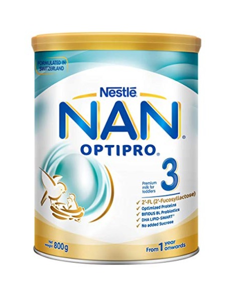 Nestlé NAN OPTIPRO Stage 3 Toddler Milk Formula, 1 year onwards, 800g ...