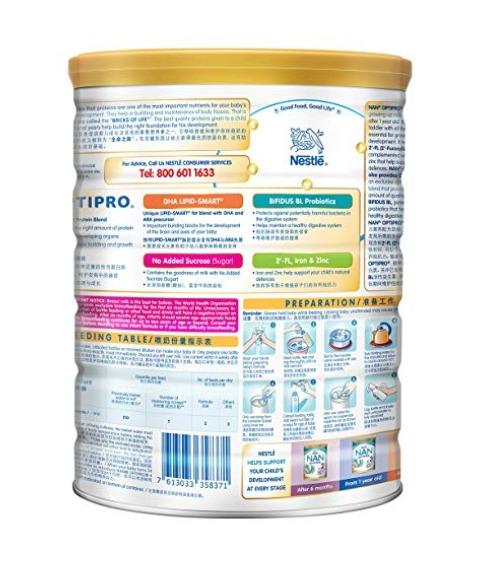 Nestlé NAN OPTIPRO Stage 3 Toddler Milk Formula, 1 year onwards, 800g ...