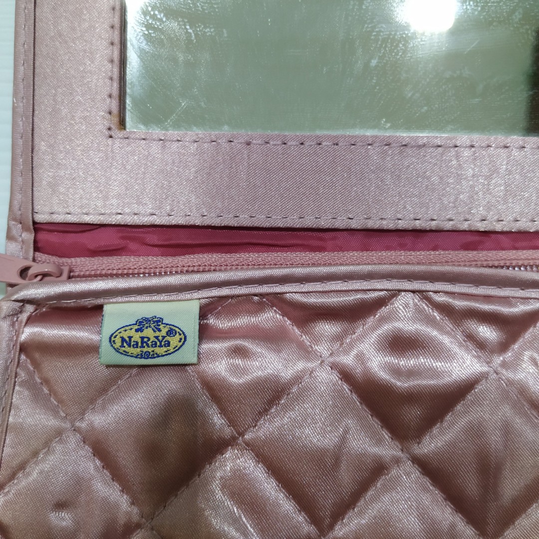 Original Naraya Pink Mirror Makeup Pouch 18cm x 11cm depth 2.5cm, Women ...