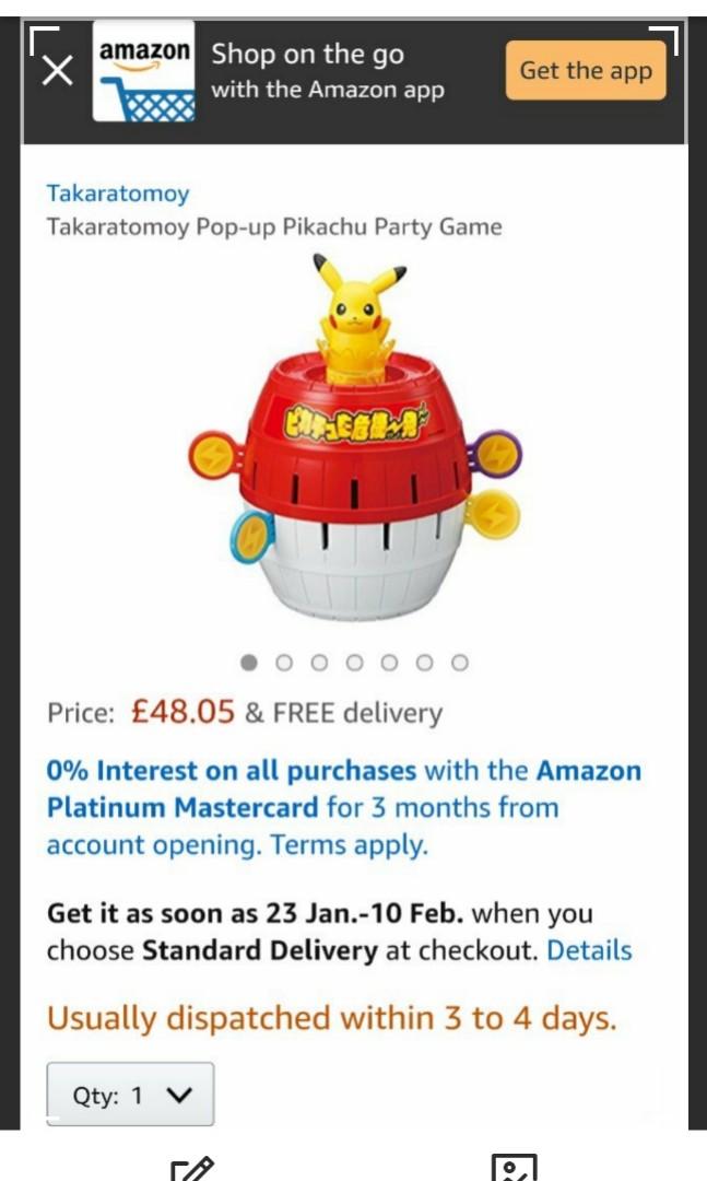 Pikachu Pop Up Party Game, Hobbies & Toys, Toys & Games on Carousell