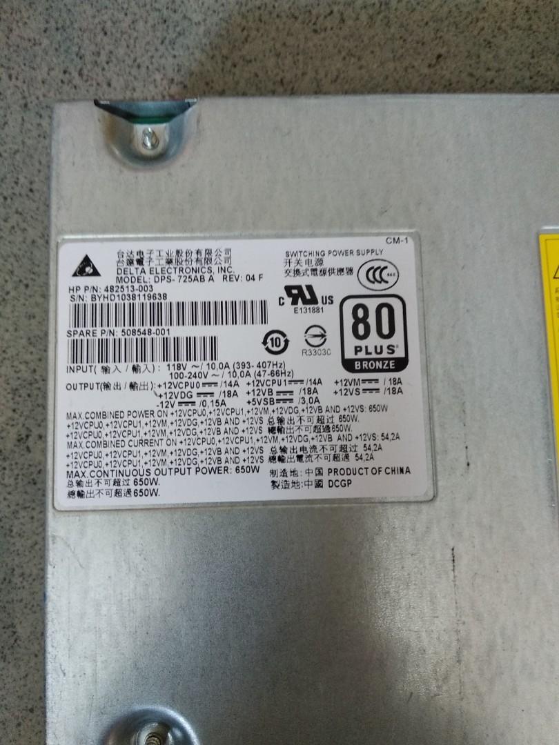 Power supply for HP Z600, DPS-725AB, Computers & Tech, Parts ...