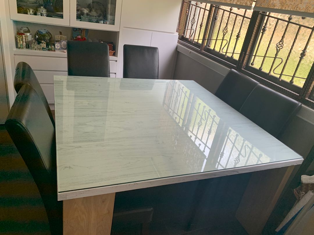 Square Dining Table for 8 pax, Furniture & Home Living, Furniture ...