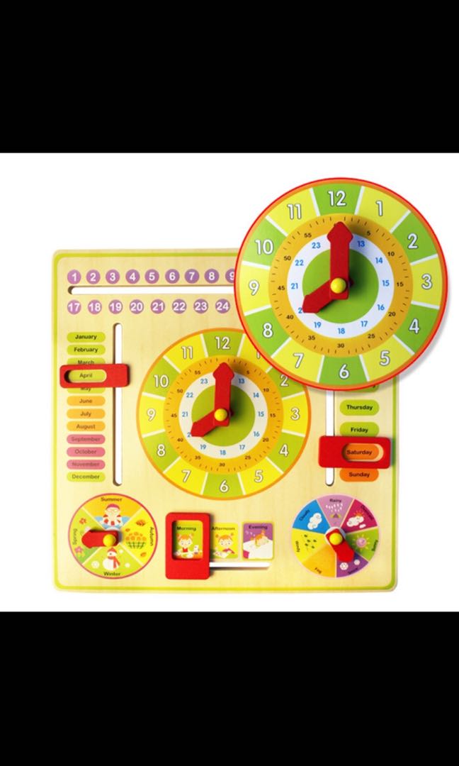 Wooden digital clock calendar toy - learn time, calendar in a fun way ...