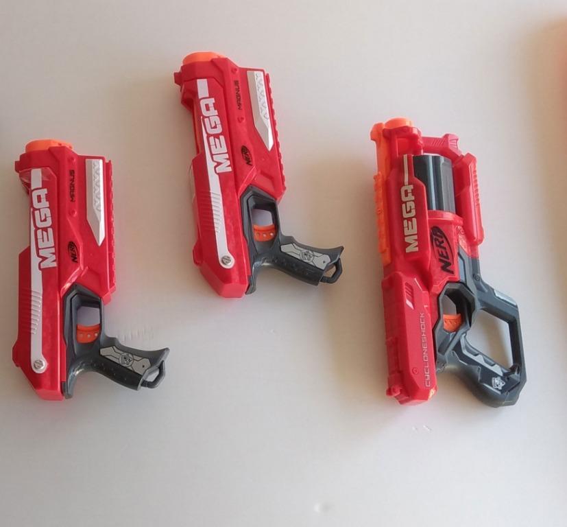 3x NERF MEGA pistols with ammo (3x Nerf槍 +200 子弹) , 興趣及遊戲, 玩具 & 遊戲類 ...