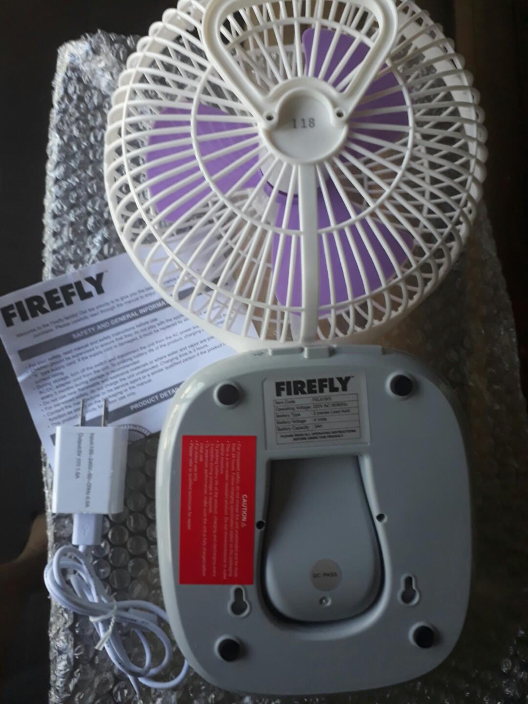 FIREFLY LED Rechargeable Desk Fan, Furniture & Home Living, Lighting ...