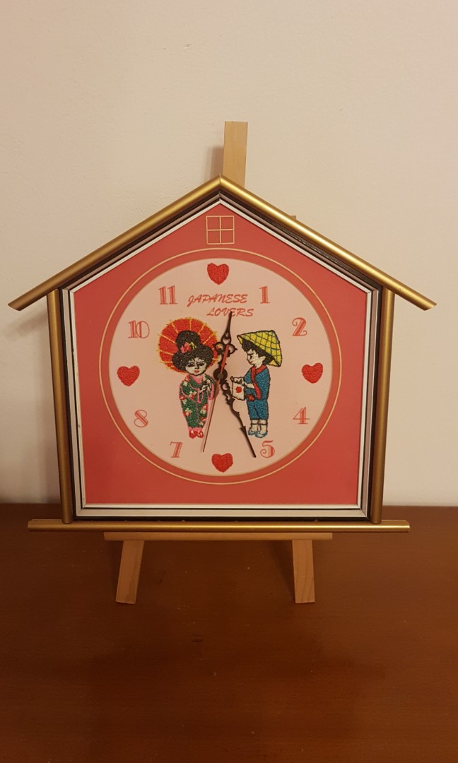 Hand made clock with stand, Furniture & Home Living, Home Decor, Clocks ...
