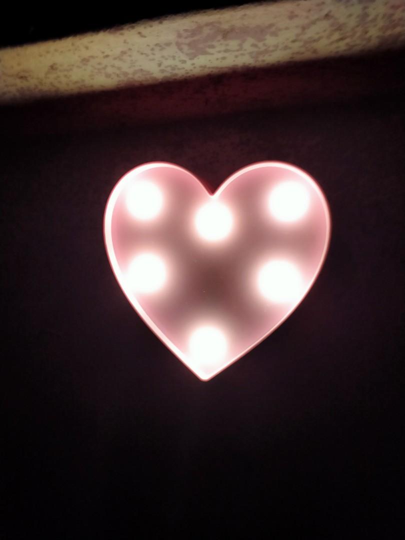 HEART SHAPED LED LIGHT, Furniture & Home Living, Lighting & Fans ...