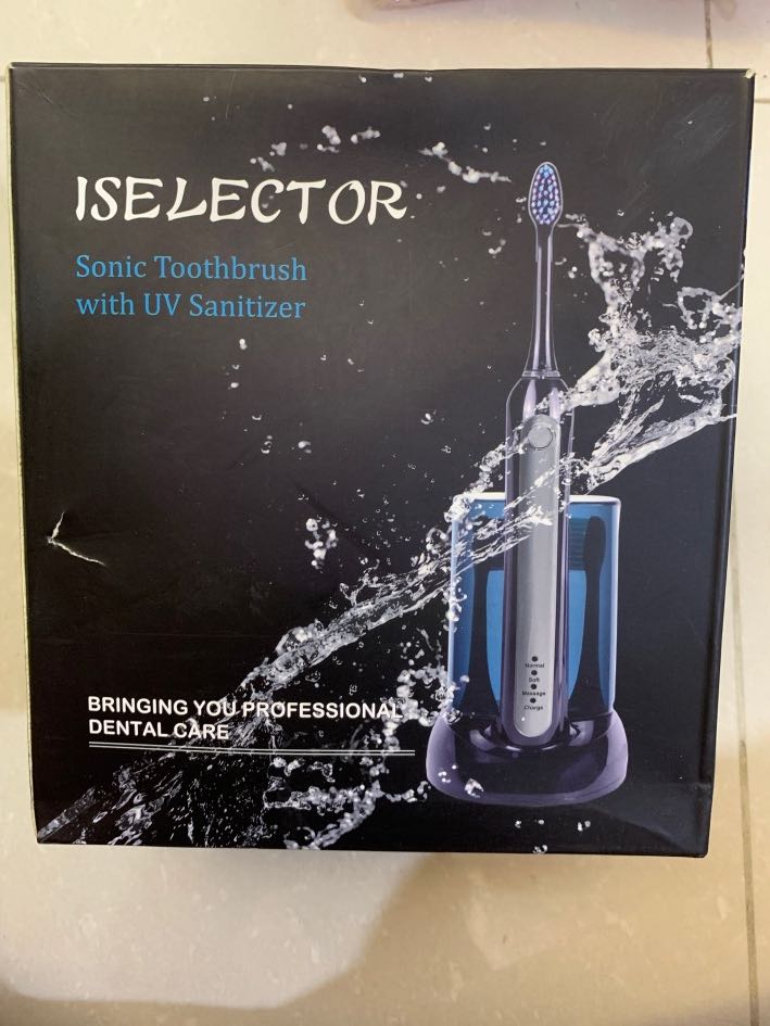 ISELECTOR Sonic Rechargeable Toothbrush Electronic Battery Powered ...