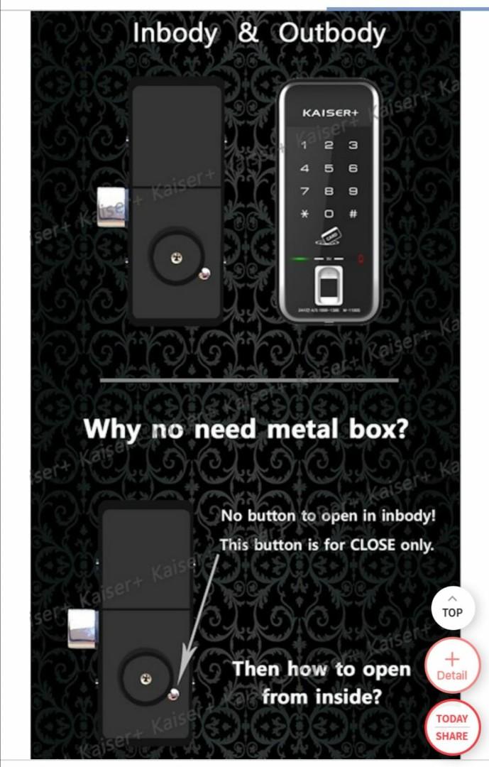 Kaiser Digital Lock for Gate and Wooden Door, Furniture & Home Living ...