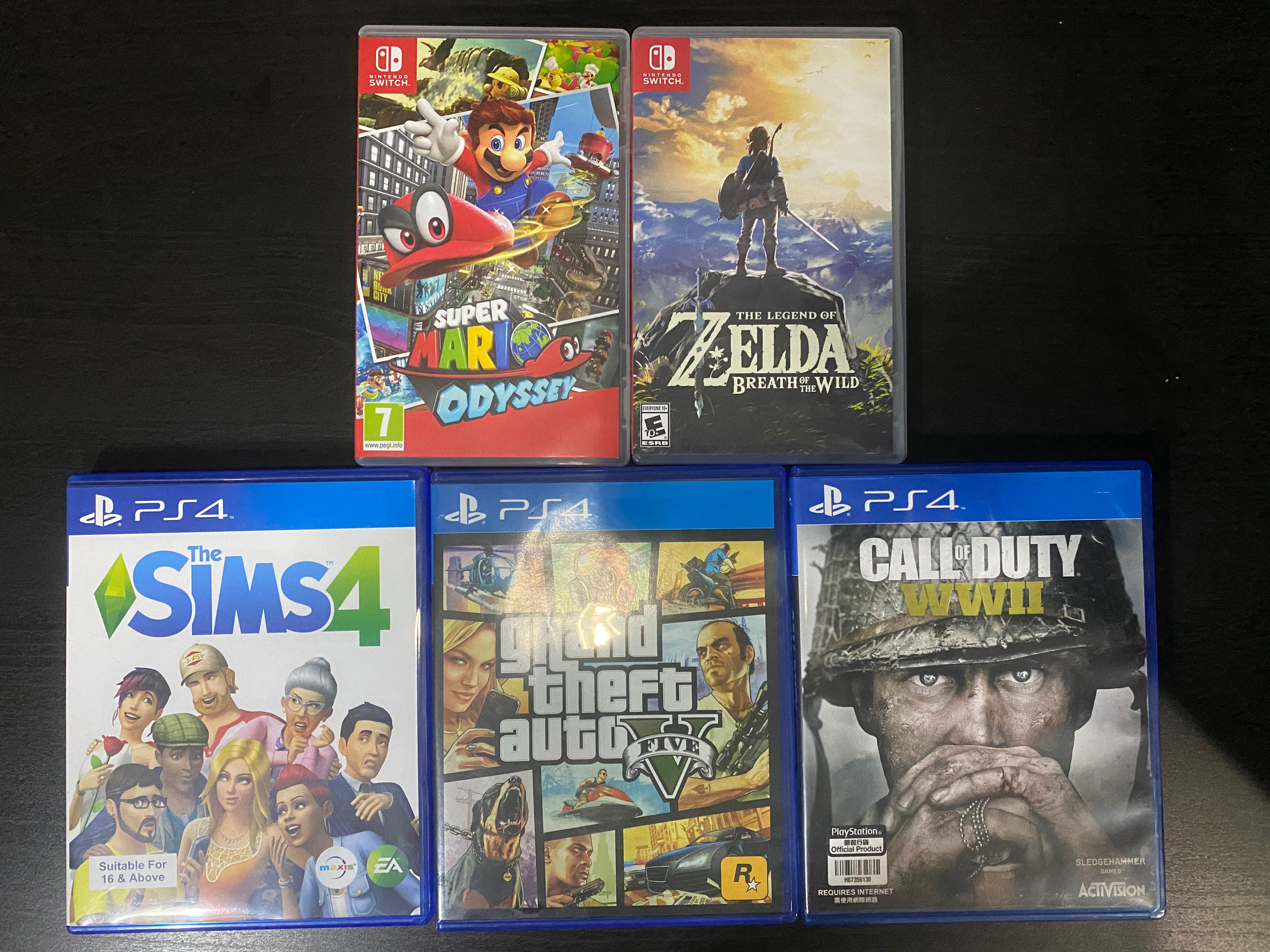 PS4 & Switch Games/ CALL OF DUTY/ GTA5/ SIMS4/ MARIO ODYSSEY/ ZELDA ...