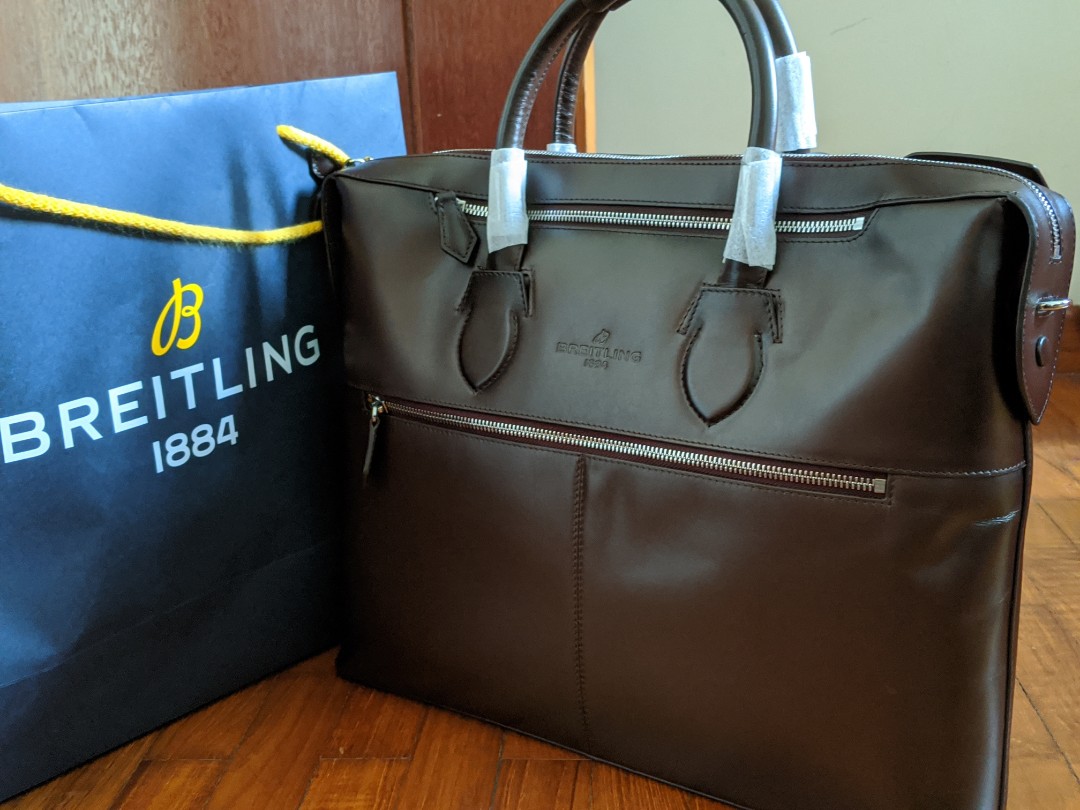 Rare Breitling Men's Leather Briefcase, Luxury, Bags & Wallets on Carousell