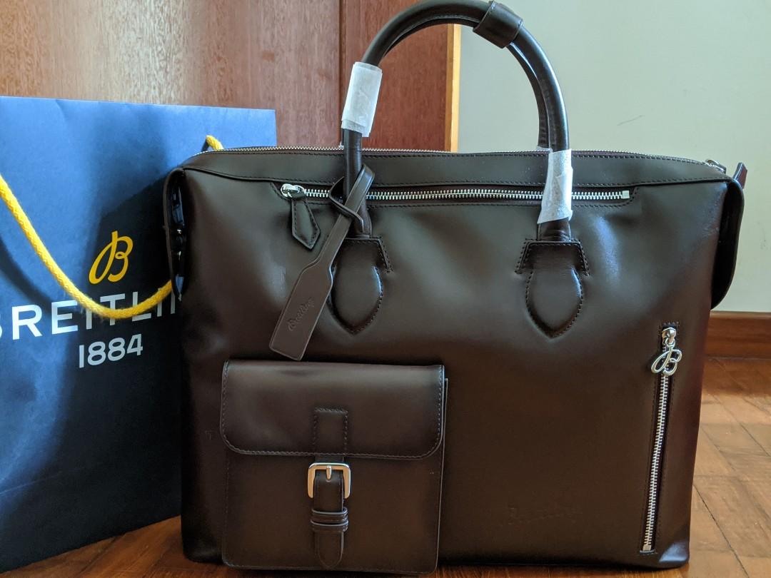 Rare Breitling Men's Leather Briefcase, Luxury, Bags & Wallets on Carousell