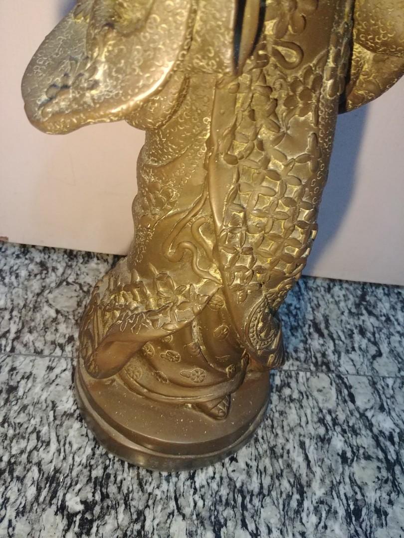 Ultra Rare Japan Artefacts: Full Bronze Traditional Japanese lady in ...