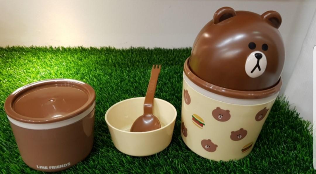 7-Eleven x Line Friends Brown Lunch Box, Furniture & Home Living ...