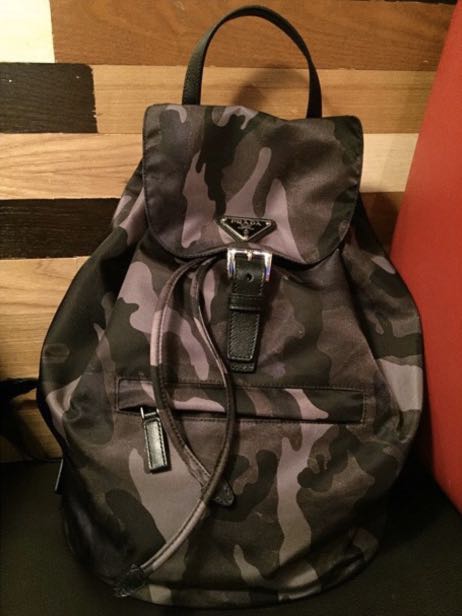 Authentic Prada Camouflage Backpack, Luxury, Bags & Wallets on Carousell