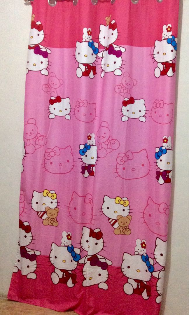 Hello Kitty curtain with ring, Furniture & Home Living, Home Decor ...