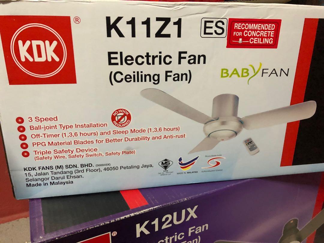 KDK Ceiling Fan K11Z1-ES baby Fan, Furniture & Home Living, Lighting ...