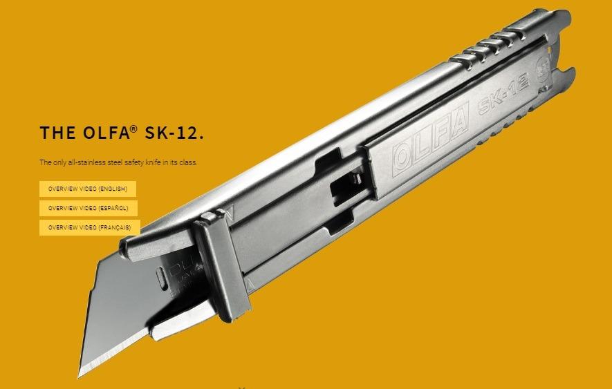 OLFA SK-12 All Stainless Steel Self Retracting Safety Knife, Furniture & Home Living, Home ...