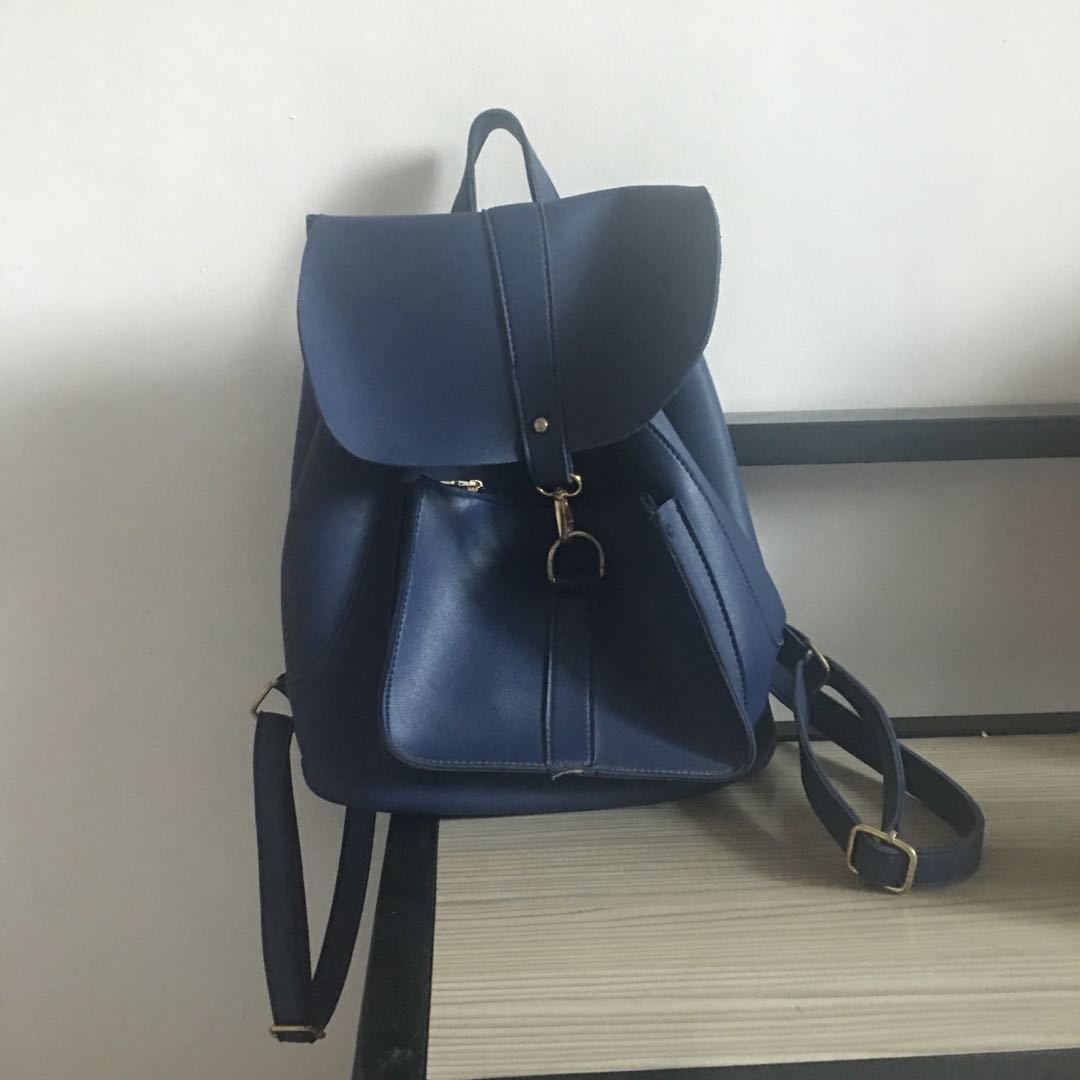 PARISIAN - Blue Backpack, Women's Fashion, Bags & Wallets, Backpacks on ...
