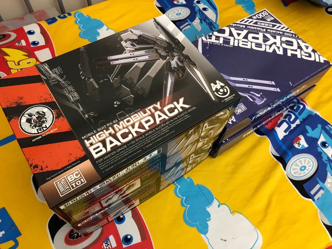 Rage Nucleon MG Nu Gundam Ver Ka backpack with Transparent Armor pack ...