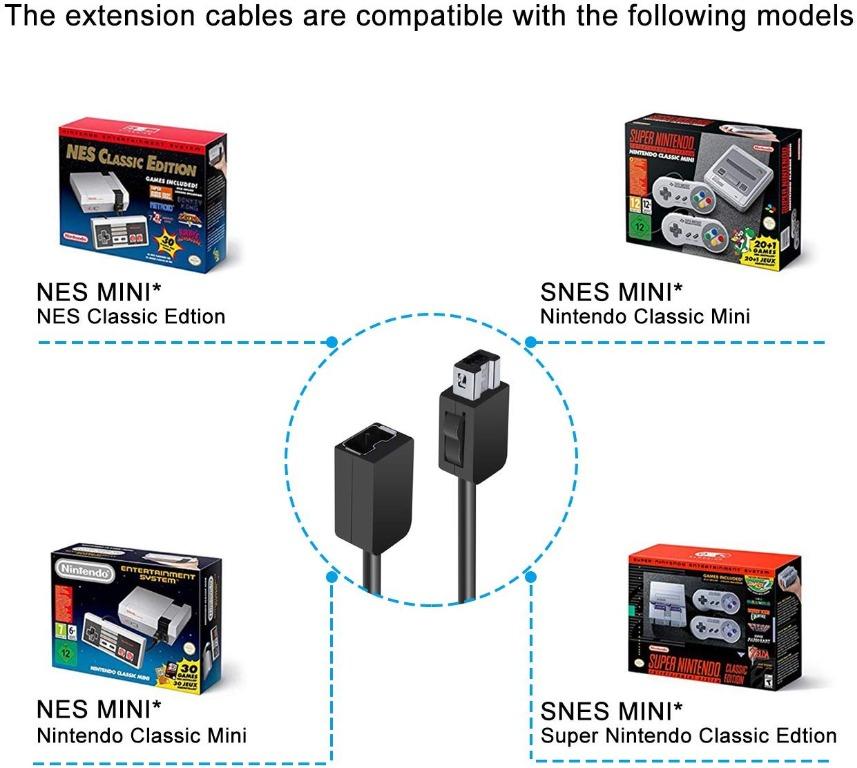 SNES Classic Mini Extension Cable 3M / 10ft, Keten Super Nintendo NES ...