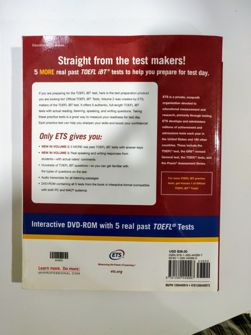 Official TOEFL iBT Testbook 1 (Workbook, Textbook), Hobbies & Toys ...