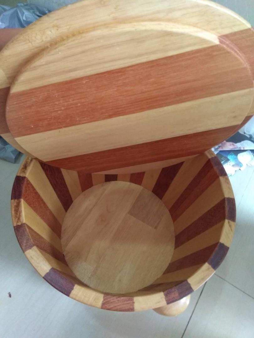 Wooden rice bucket container CNY, Furniture & Home Living, Kitchenware ...