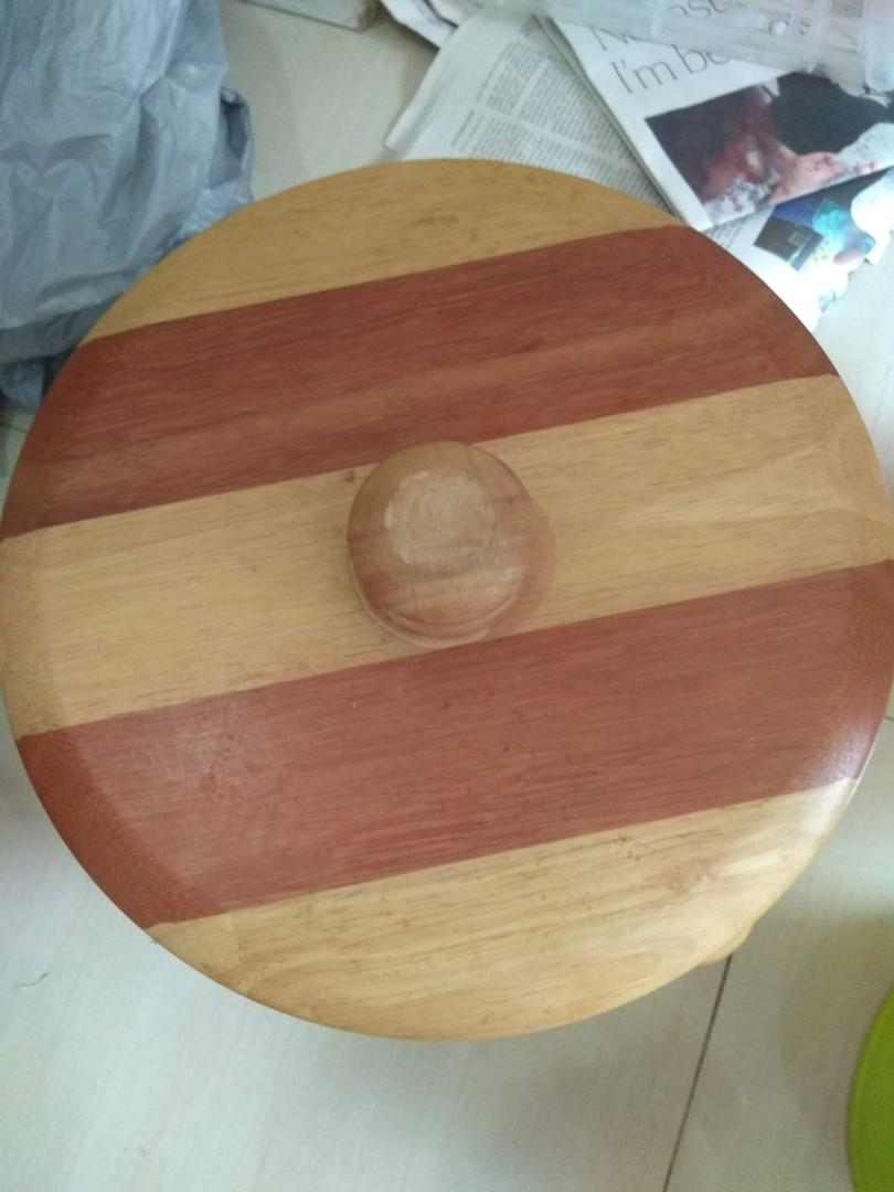 Wooden rice bucket container CNY, Furniture & Home Living, Kitchenware ...