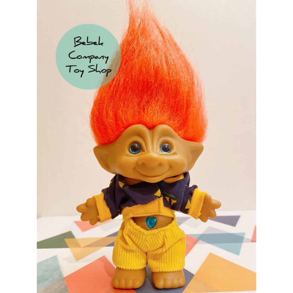 稀有異色版 愛心 1980 VTG Troll Doll Gem trolls 橘色頭髮 醜娃 巨魔娃娃 幸運小子 寶石, 書籍、休閒與玩具 ...