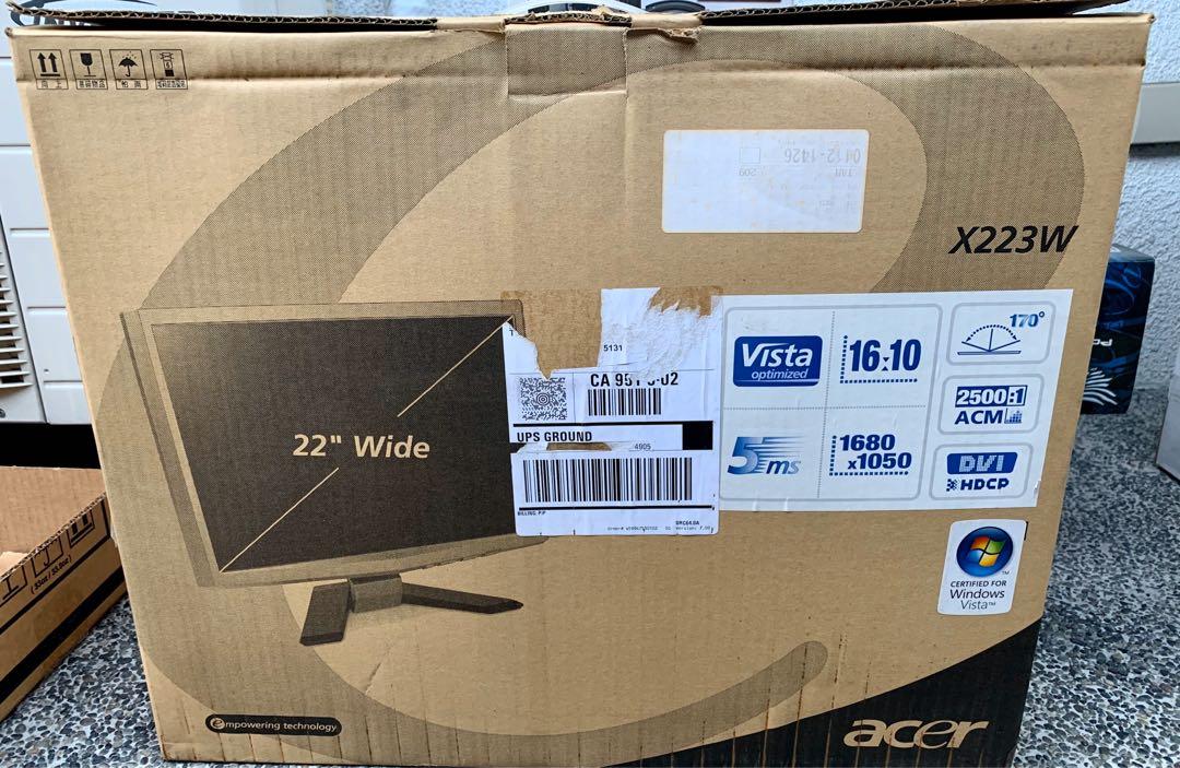 Acer X223W 22” LCD Desktop Monitor, Computers & Tech, Parts ...