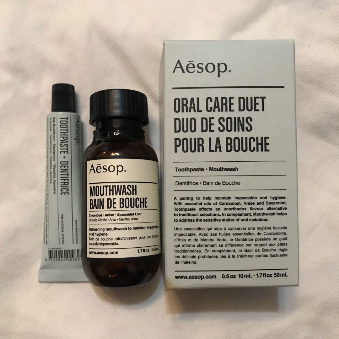 Aesop mouthwash and toothpaste set, 美容＆化妝品, 頭髮護理, 沐浴 ＆ 身體護理, 沐浴及身體護理 ...