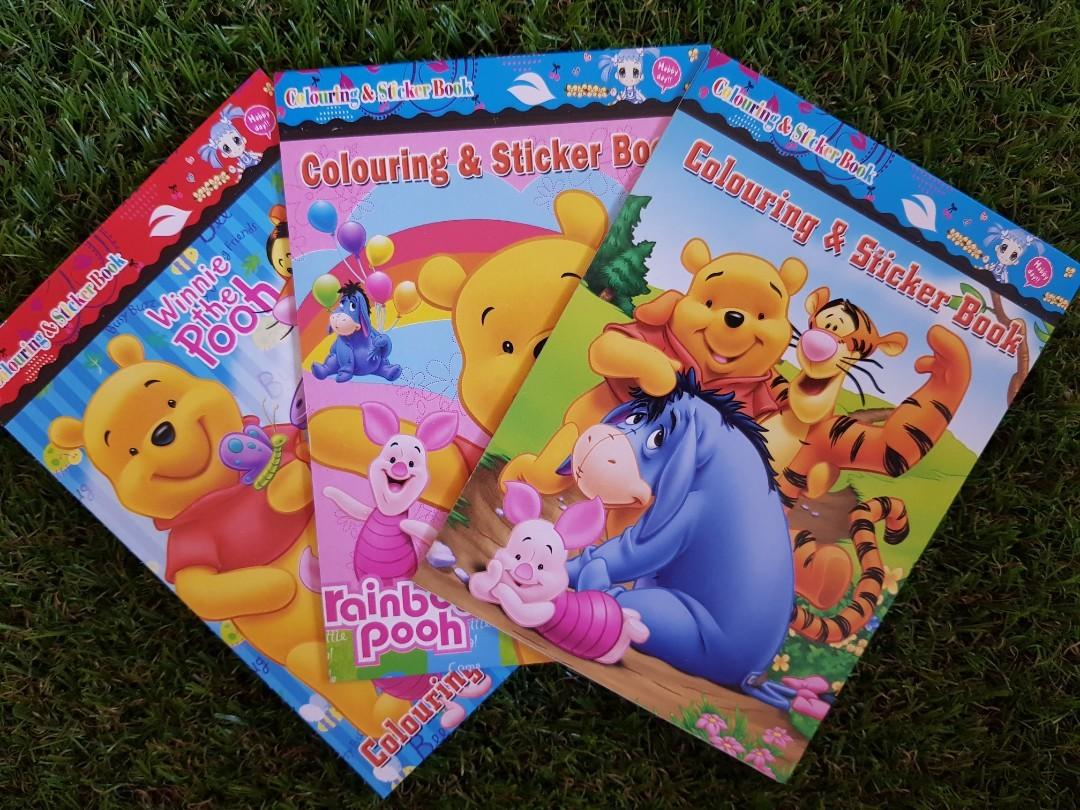 Cartoon colouring and sticker book, colouring pencil, sharpener ...