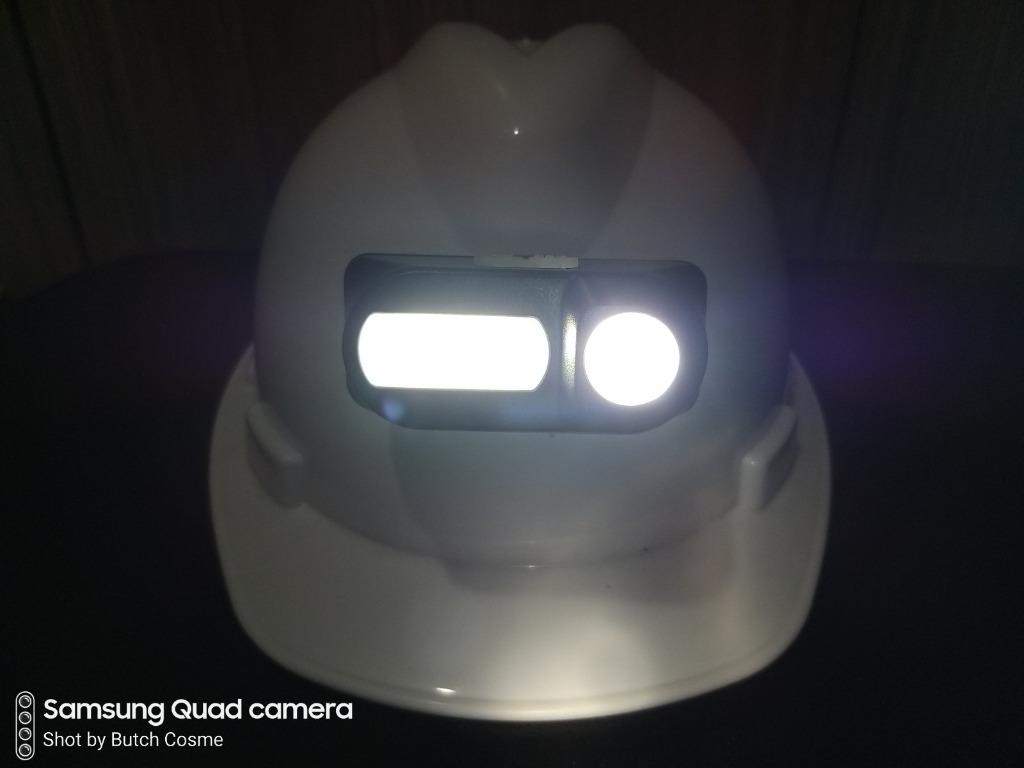 Construction Helmet Double Led Lamp Worklight Head Lamp Hard Hat ...