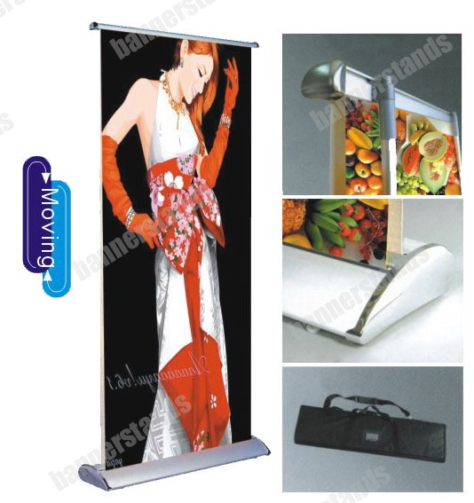 Electric Scrolling Motorized Roll Up Banner Stand Floor Standee Moving ...