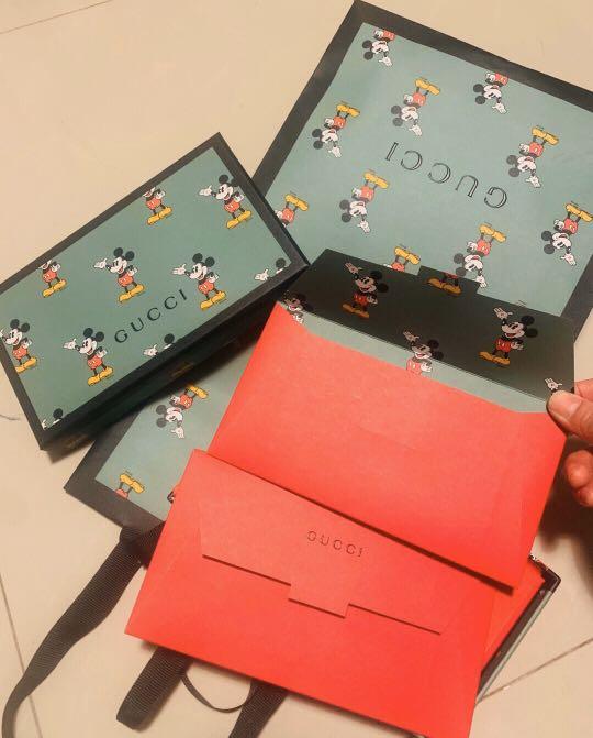Gucci X Mickey 2020 red packet, Luxury, Accessories on Carousell