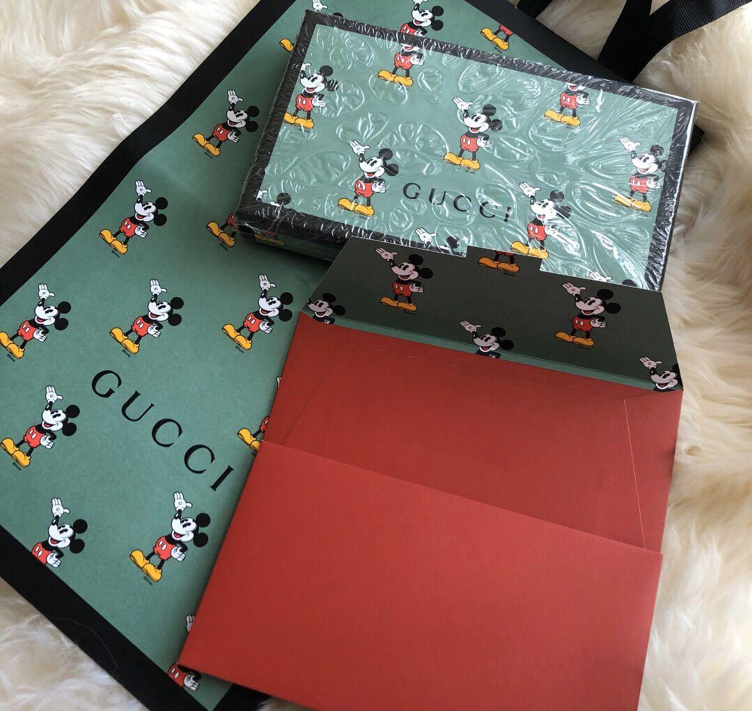 Gucci X Mickey 2020 red packet, Luxury, Accessories on Carousell