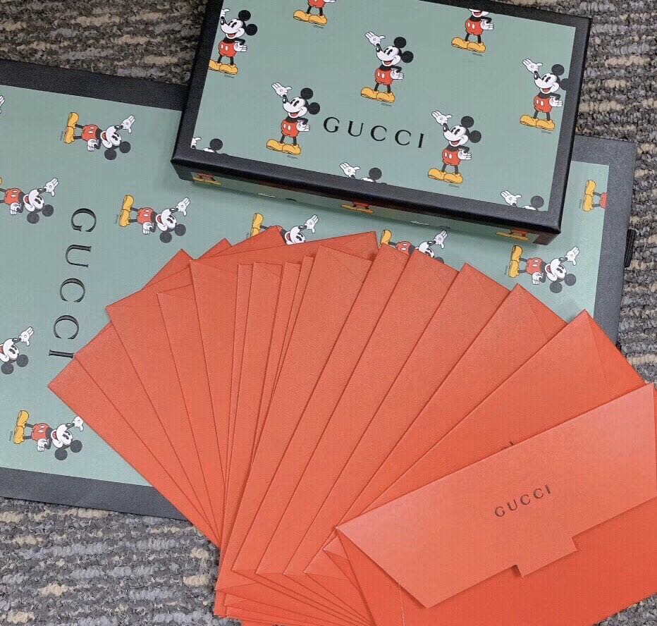 Gucci X Mickey 2020 red packet, Luxury, Accessories on Carousell
