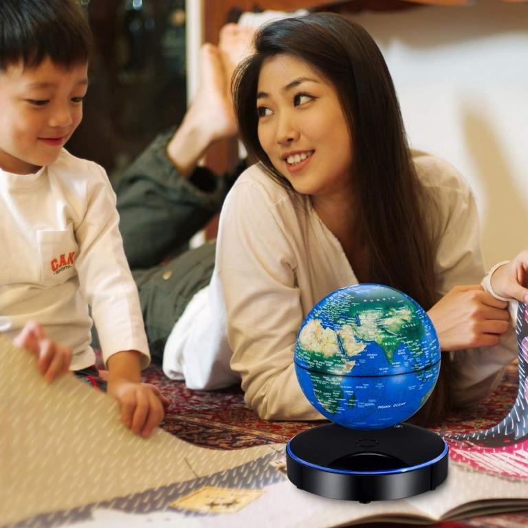 (K1292)Ovieffice Magnetic Levitating World Map Globe with LED Light ...