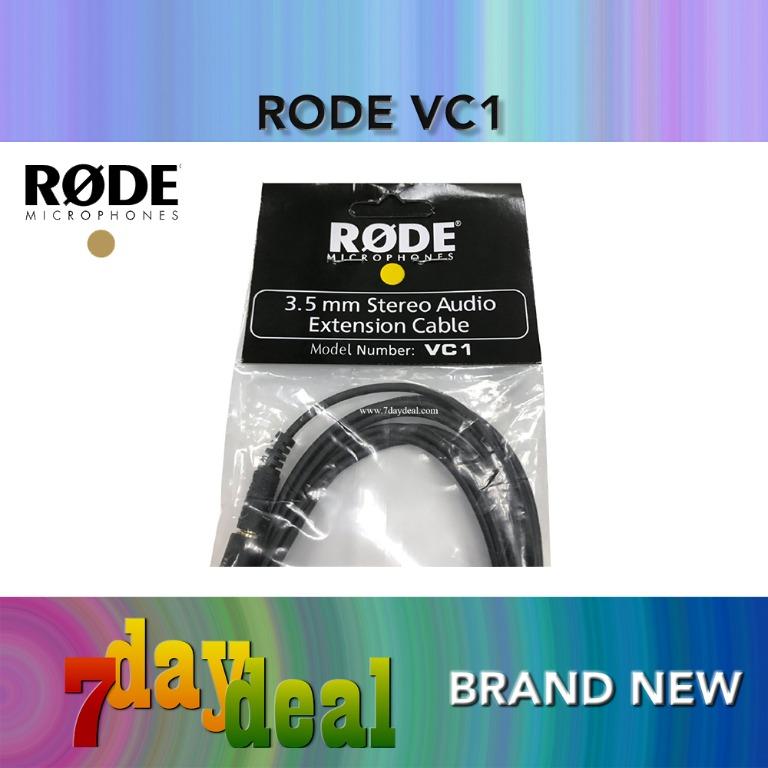 Rode VC1 3.5mm Stereo Audio Extension Cable 3m, Photography ...