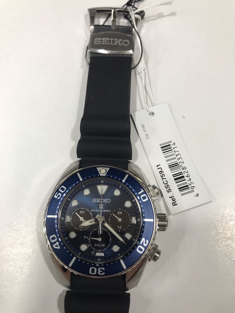 Seiko Solar Blue Sumo Chronograph SSC759J1, Men's Fashion, Watches ...