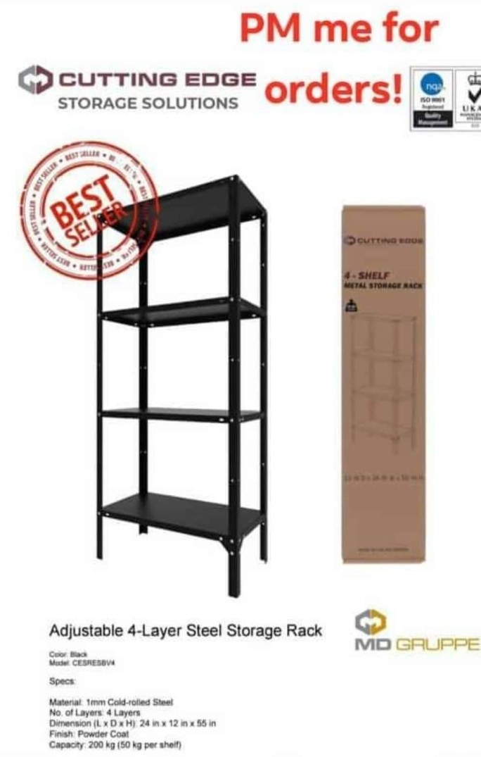 Storage Rack, Shelves Rack, 4 layer rack made of metal, Furniture ...