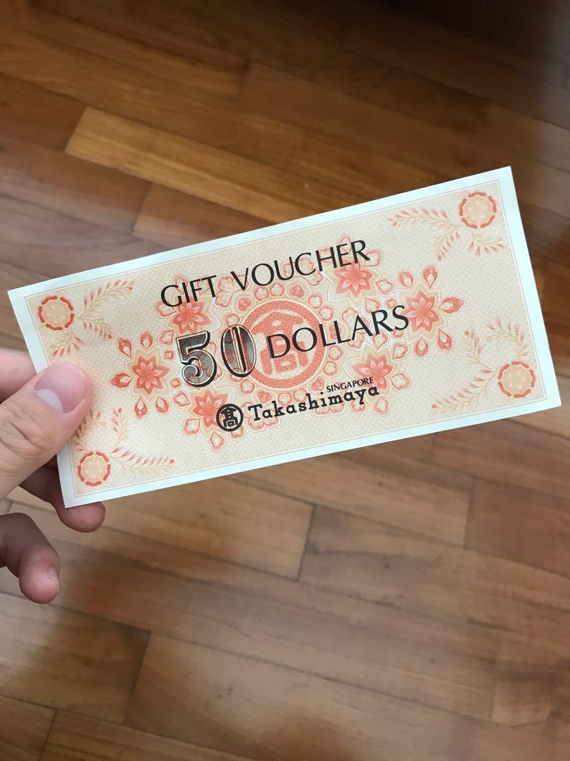 $50 takashimaya voucher, Tickets & Vouchers, Vouchers on Carousell