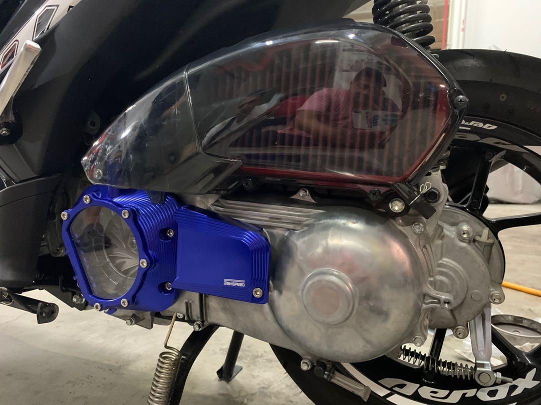 Aerox 155 Semspeed Transparent CVT Cover, Motorcycles, Motorcycle ...