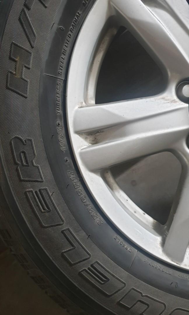Isuzu MUX stock Mags and Tires with center caps, Car Parts ...