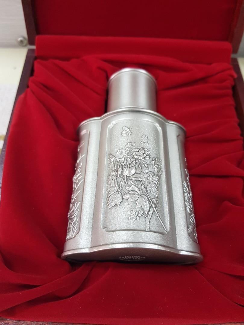 Pewter miniature Chinese Tea caddy container four seasons, Furniture ...