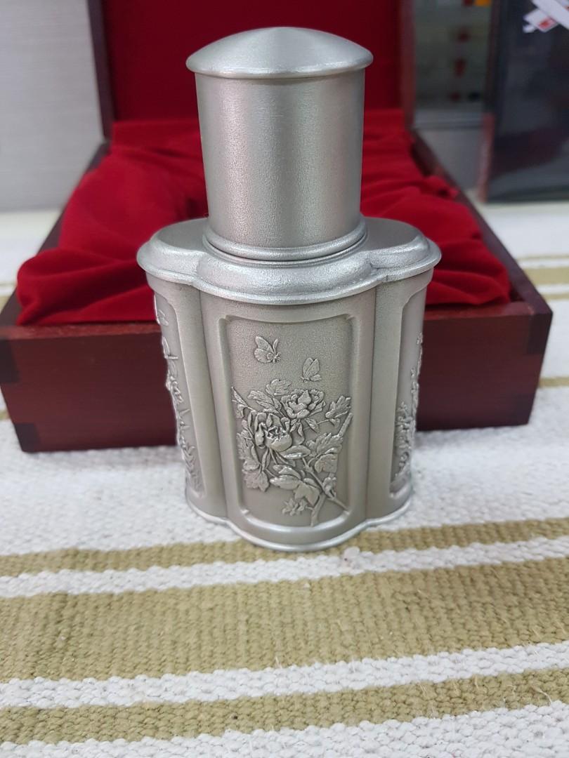 Pewter miniature Chinese Tea caddy container four seasons, Furniture ...